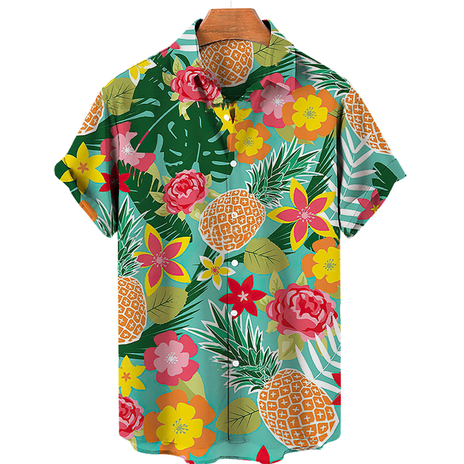 Aligament Mens Short Sleeve Lapel Plus Size Hawaiian Casual Graphic ...