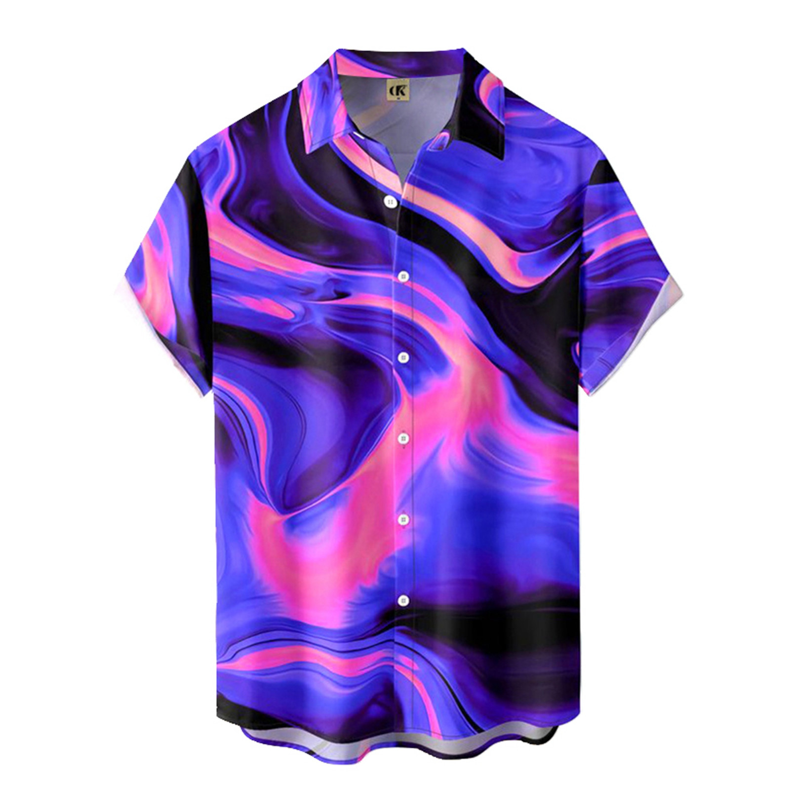 Aligament Mens Short Sleeve Lapel Plus Size Hawaiian Casual Graphic ...