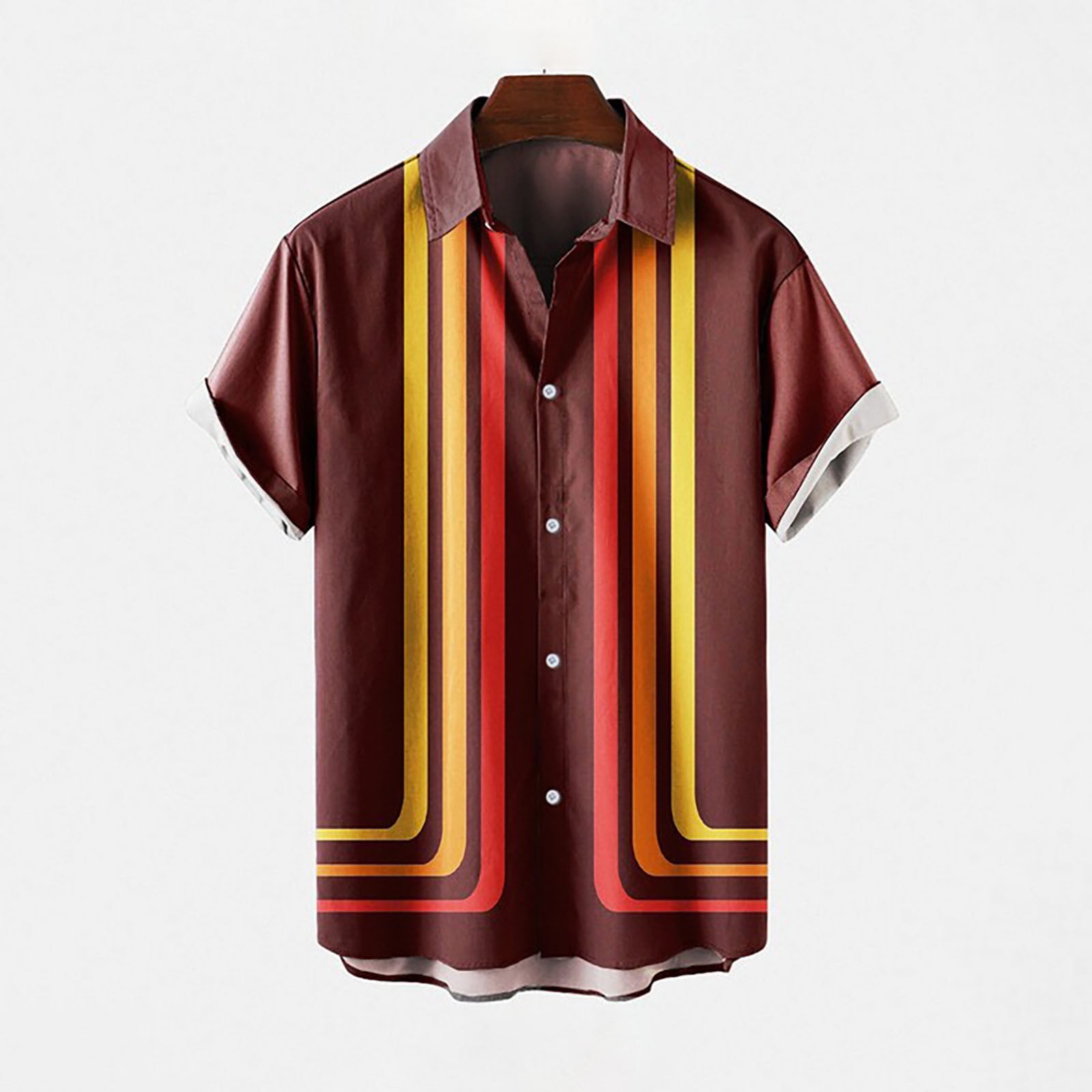 Aligament Mens Short Sleeve Lapel Plus Size Hawaiian Casual Graphic ...