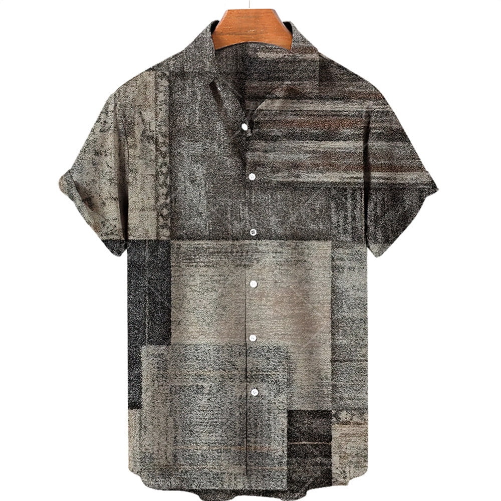 Aligament Mens Short Sleeve Lapel Plus Size Hawaiian Casual Graphic ...