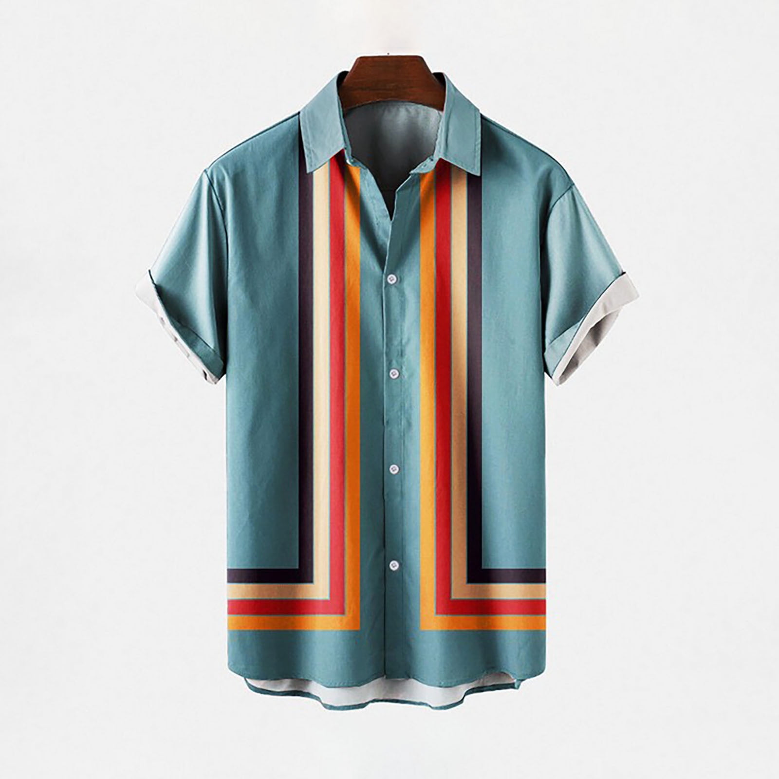 Aligament Mens Short Sleeve Lapel Plus Size Hawaiian Casual Graphic ...