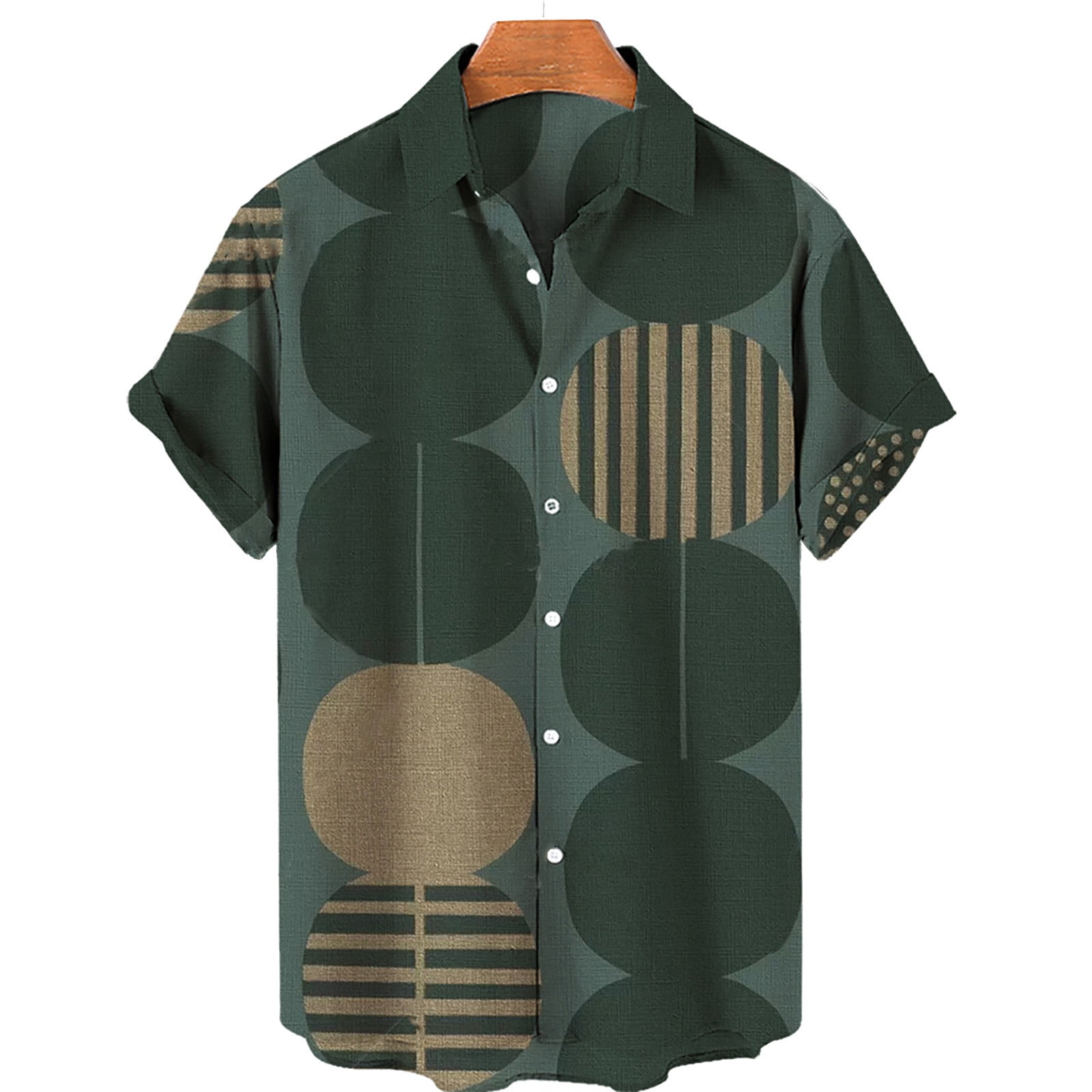 Aligament Mens Short Sleeve Lapel Plus Size Hawaiian Casual Graphic ...