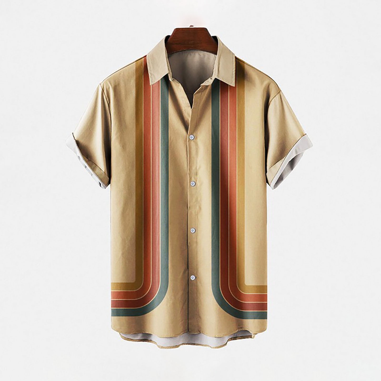 Aligament Mens Short Sleeve Lapel Plus Size Hawaiian Casual Graphic ...