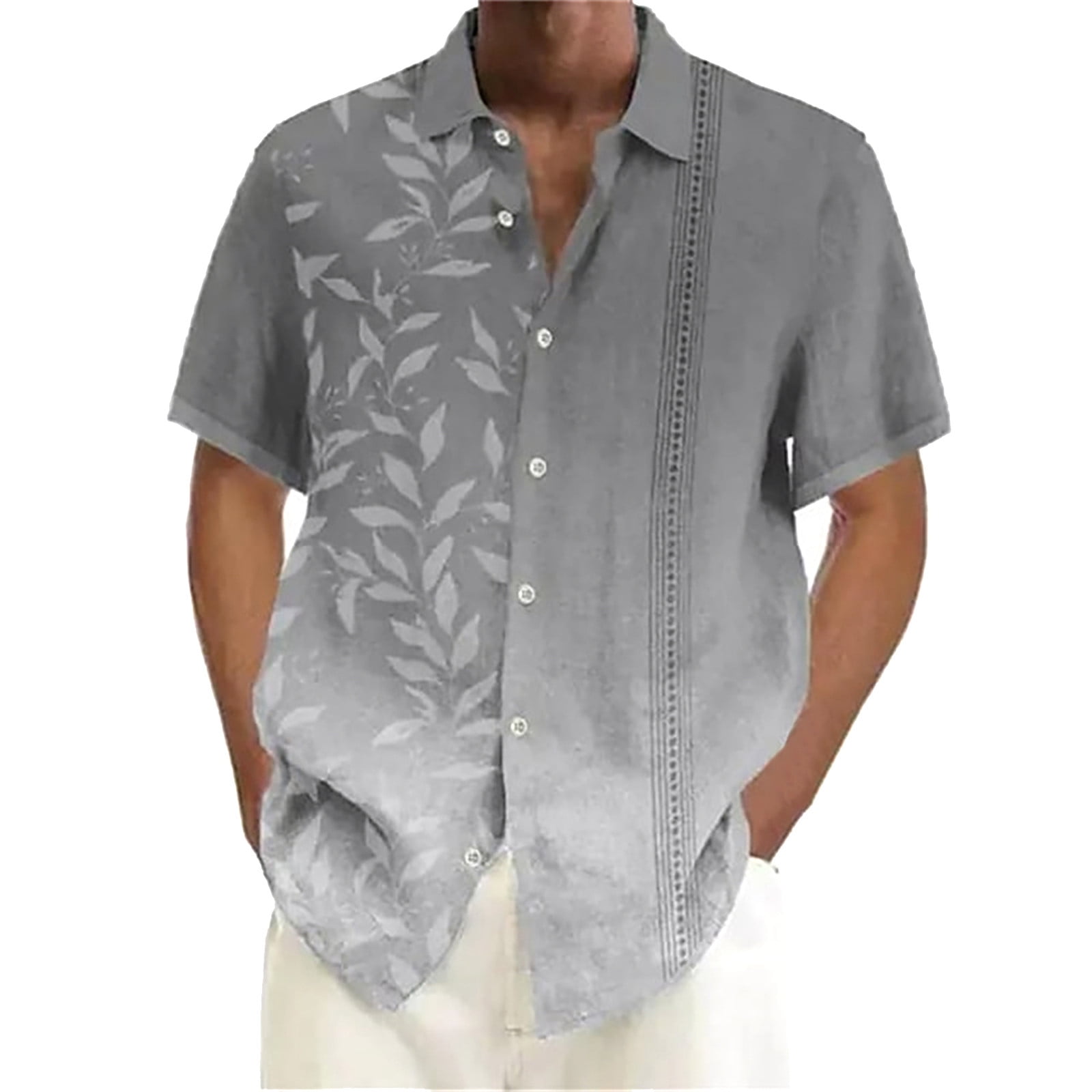 Aligament Mens Short Sleeve Lapel Plus Size Hawaiian Casual Graphic ...