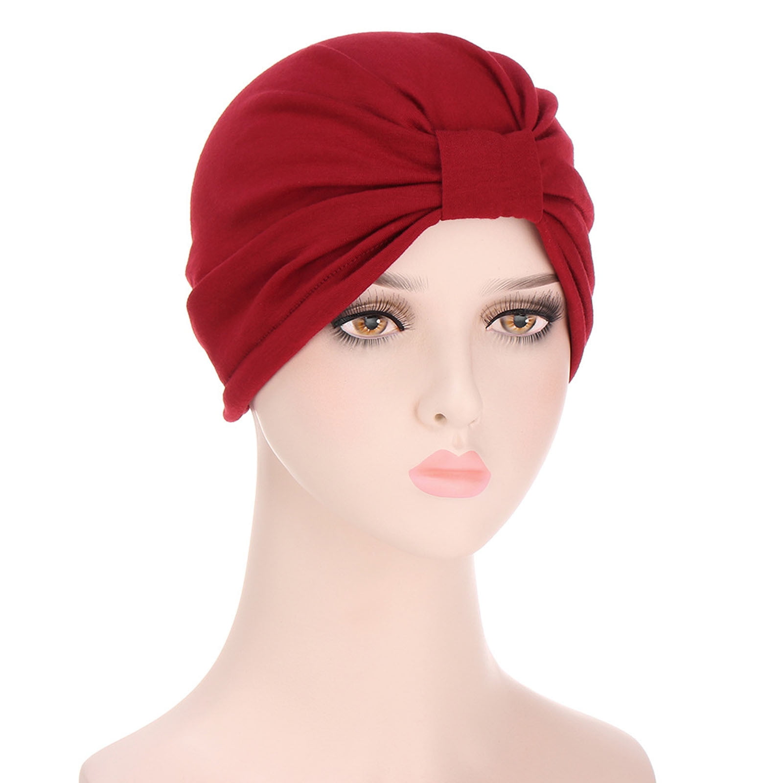 Aligament Red beach hat, Women Muslim Turban Hat Cancer Chemo Cap Hair ...