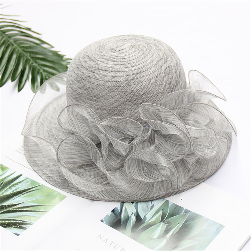 Aligament Women Church Cap Wide Brim Summer Sun Hat for Party Church ...