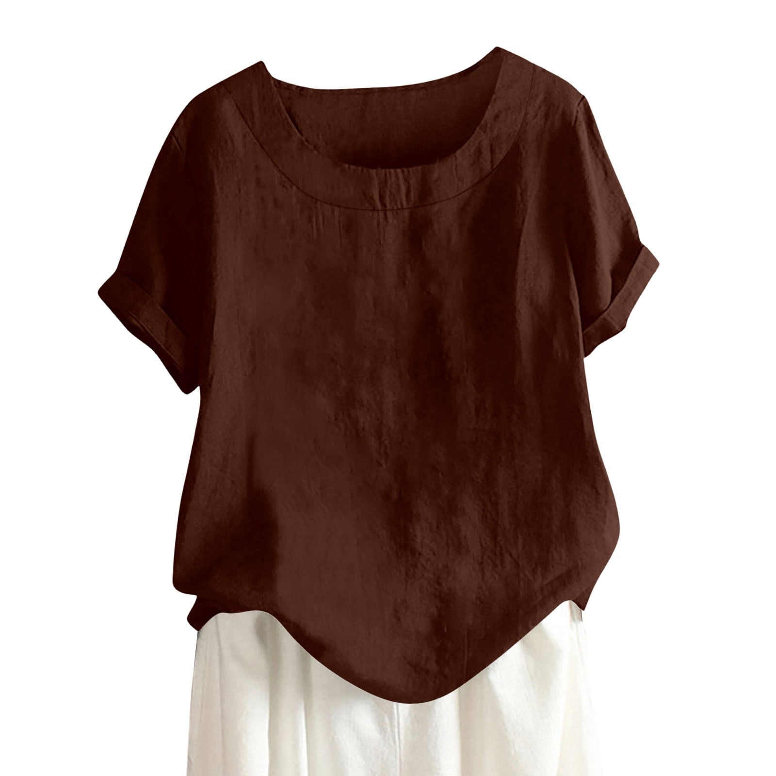 Aligament Womens Tops Dressy Casual, Women's Linen Literary and Retro ...