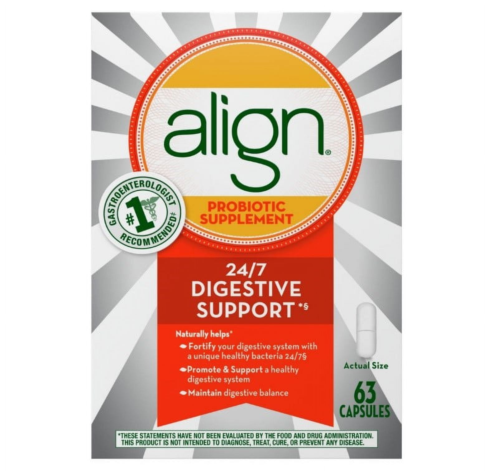 Align Daily Digestive Health Probiotic Supplement, Gut Bacteria Pills ...