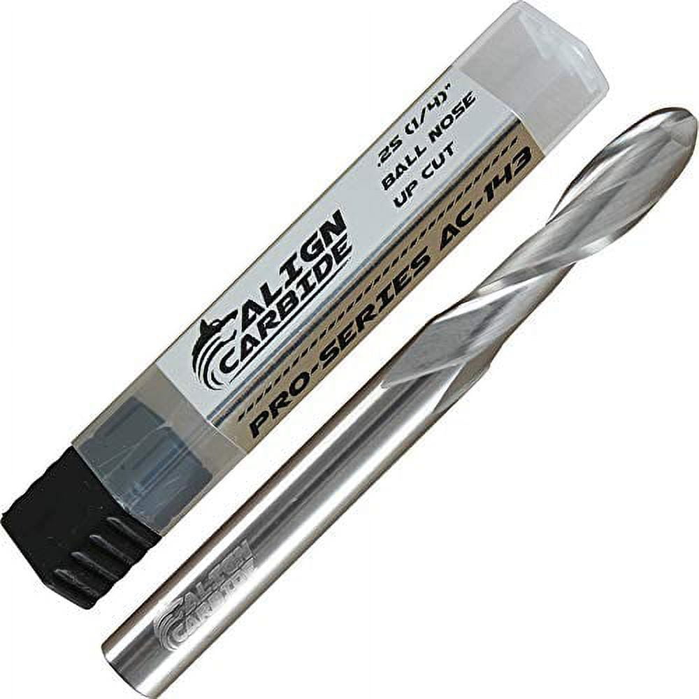 Align Carbide, Ball Nose Router Bit, 1/4 Inch Cutting Diameter, 1/4 ...