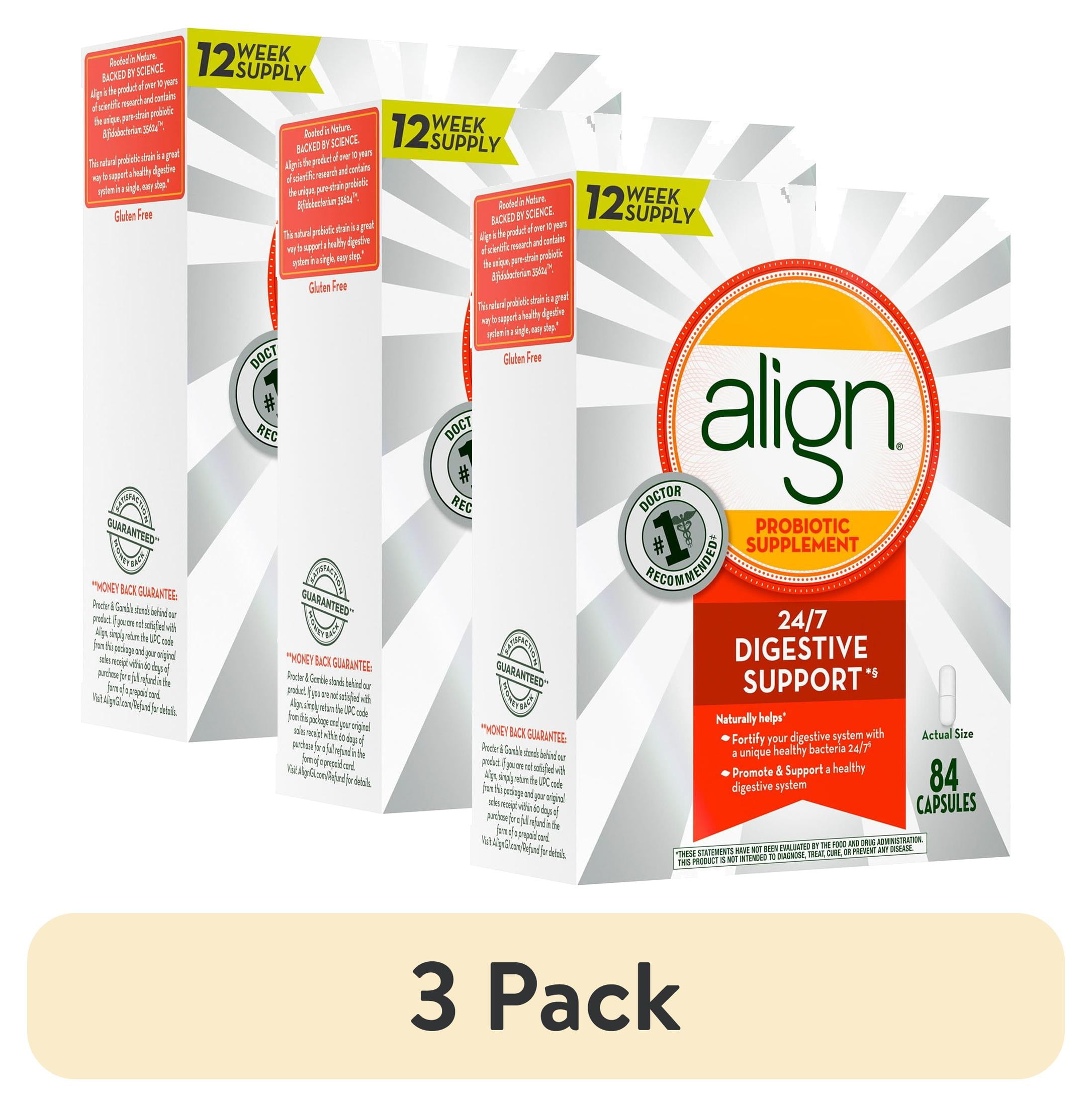 (3 pack) Align Daily Probiotic Supplement - 84 Capsules - Walmart.com