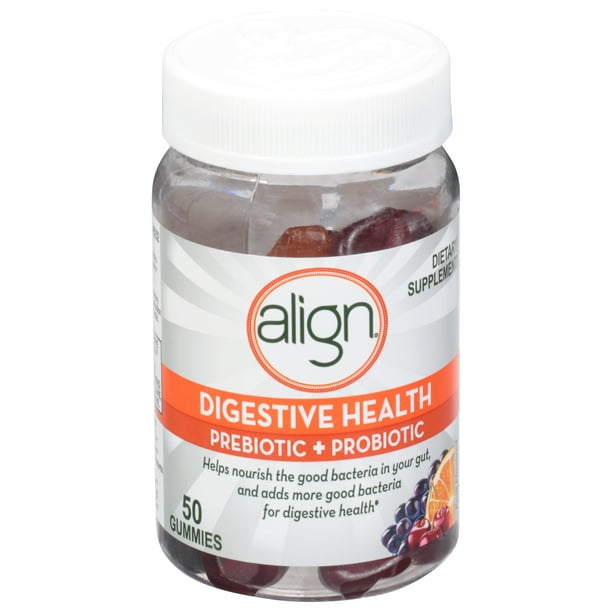 Align Digestive Health Prebiotic + Probiotic Gummies Fruit Flavored ...