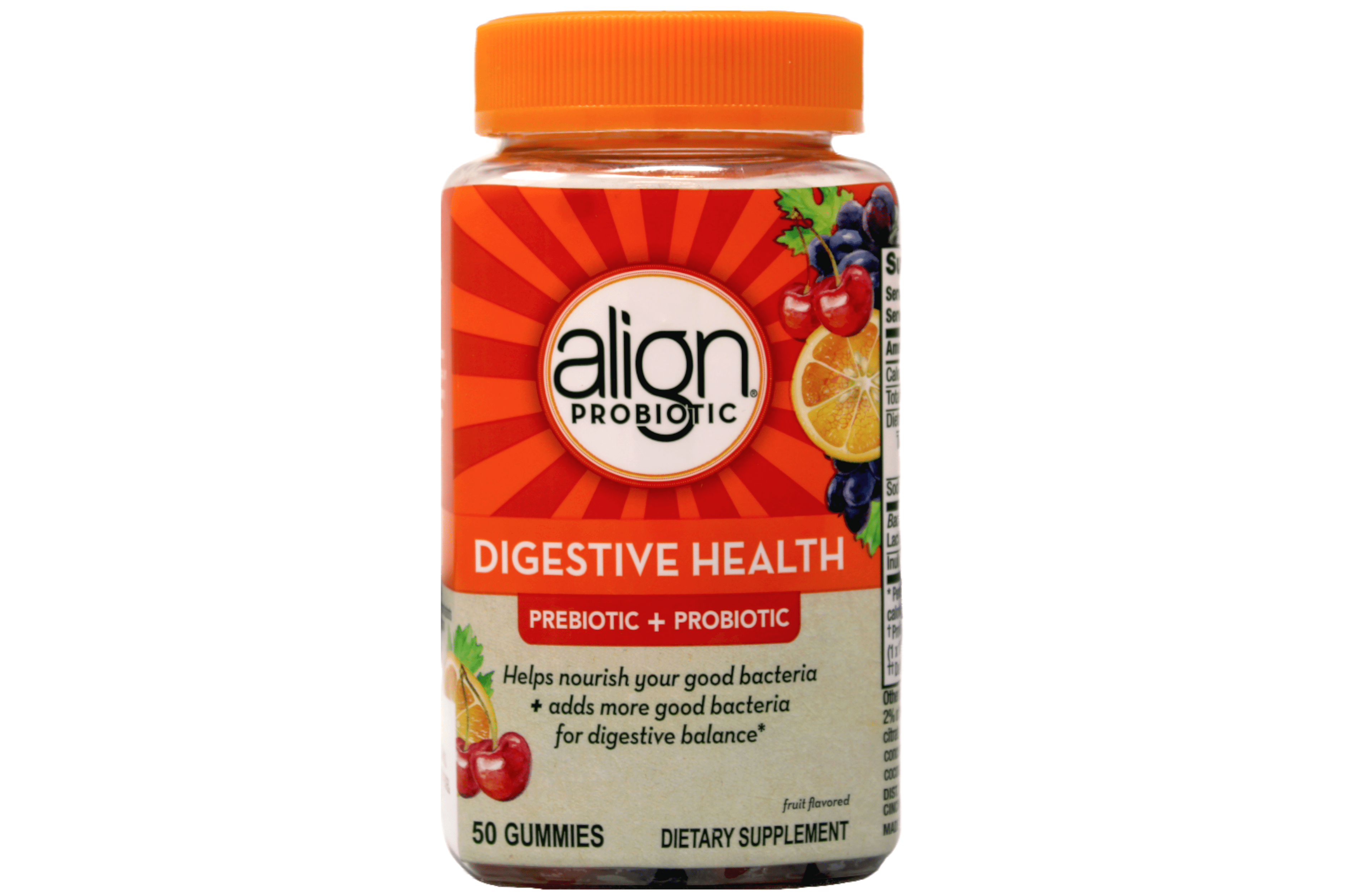 Align Digestive Health Prebiotic and Probiotic Gummies, Fruit Flavored ...