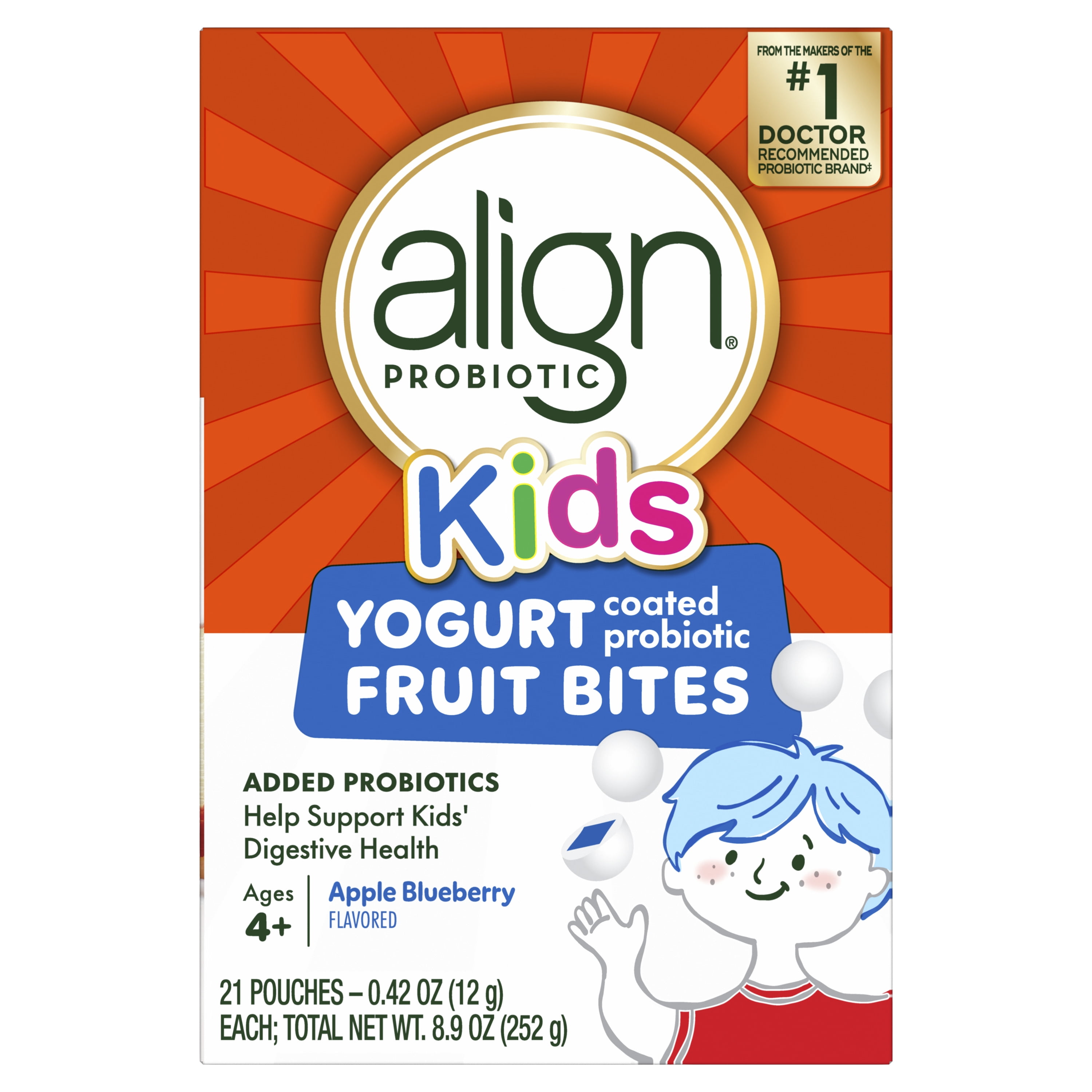Align Kids Probiotic Yogurt Coated Fruit Bites, Probiotic Supplement ...
