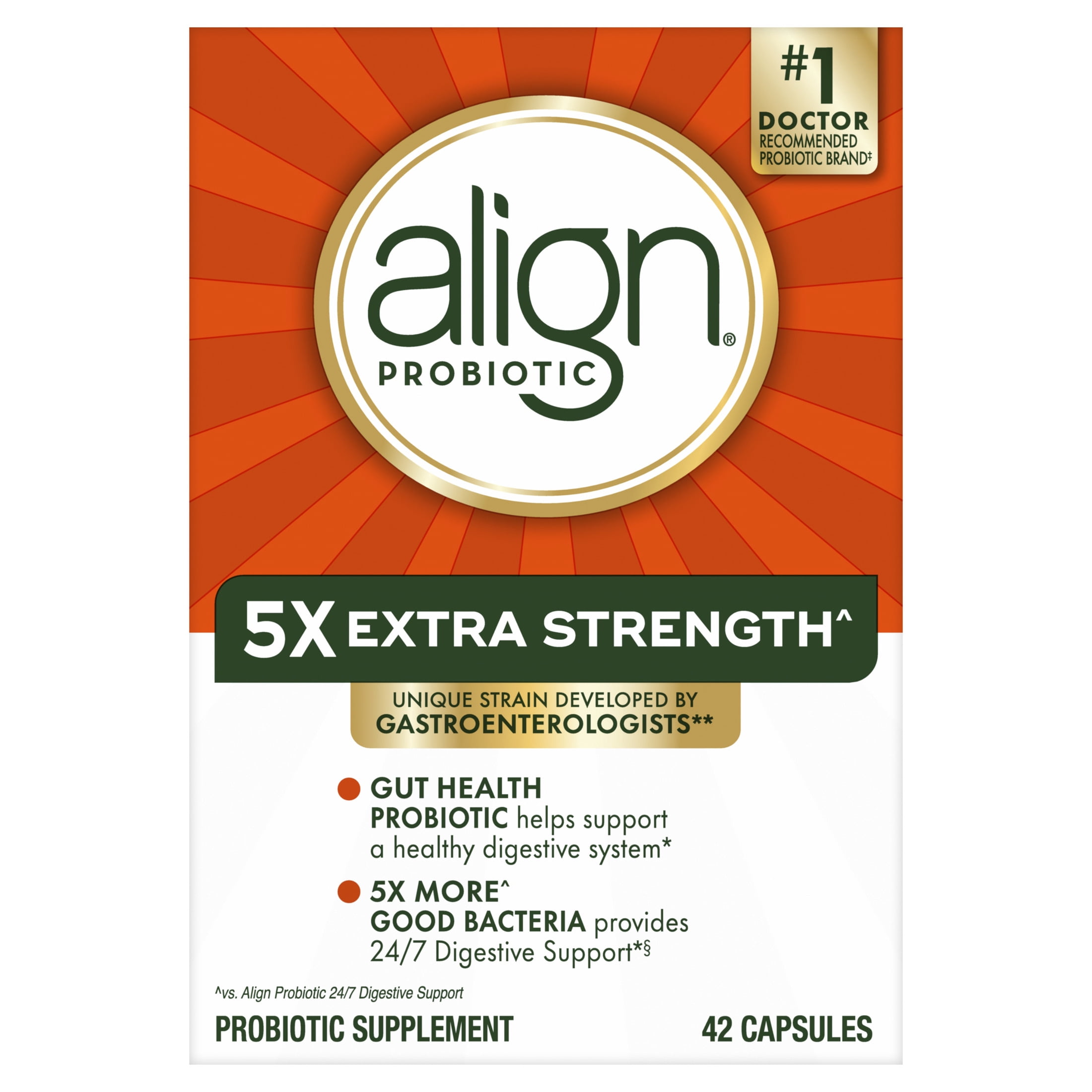Align Probiotic Extra Strength, 5X More Good Bacteria, Digestive Health ...