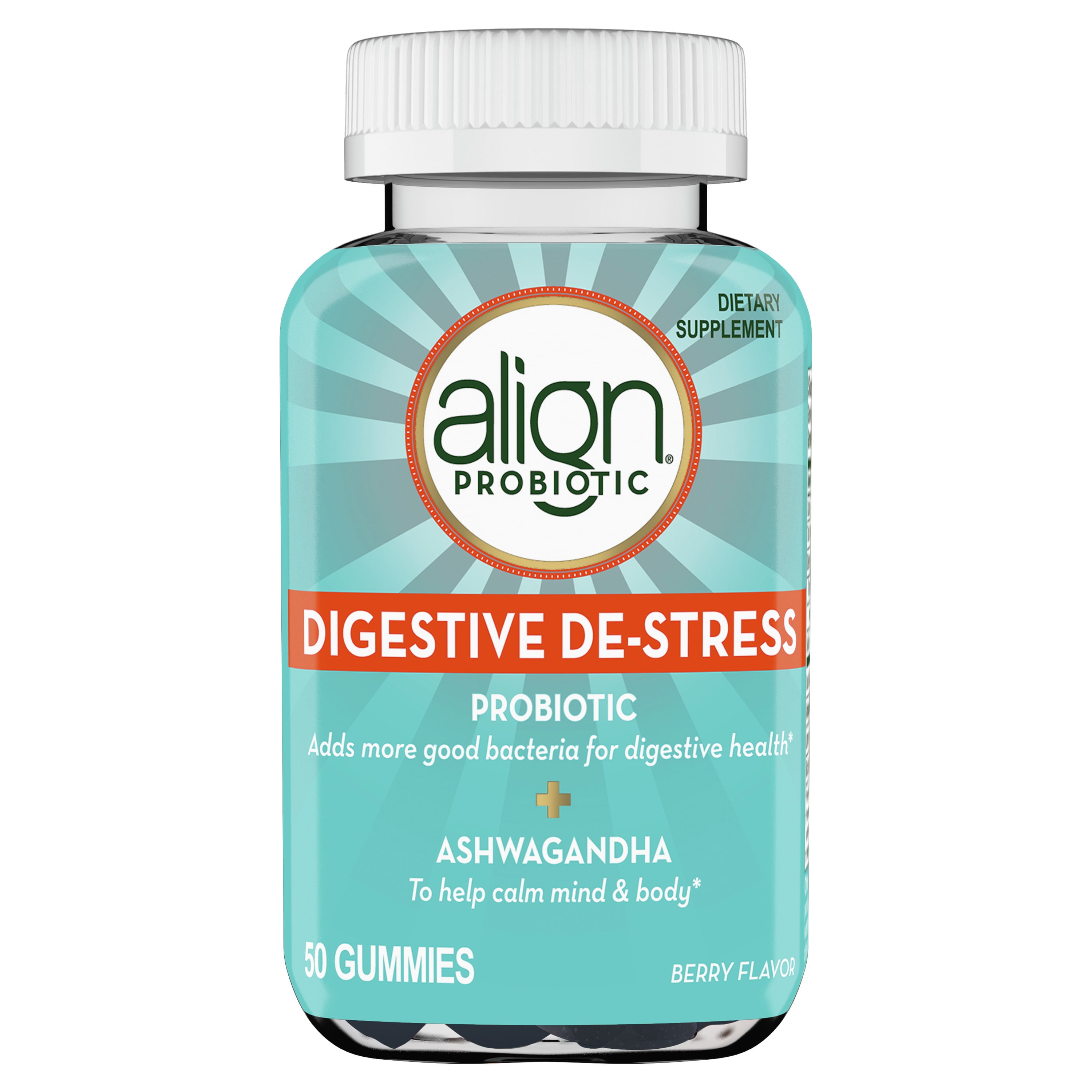 Align Probiotic Gummies, 50 Count, Digestive & Stress Support with ...