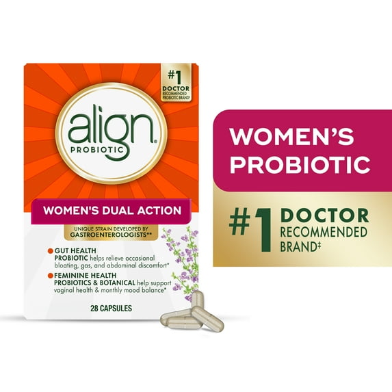 Align Probiotic Women's Dual Action Capsules, Daily Digestive ...