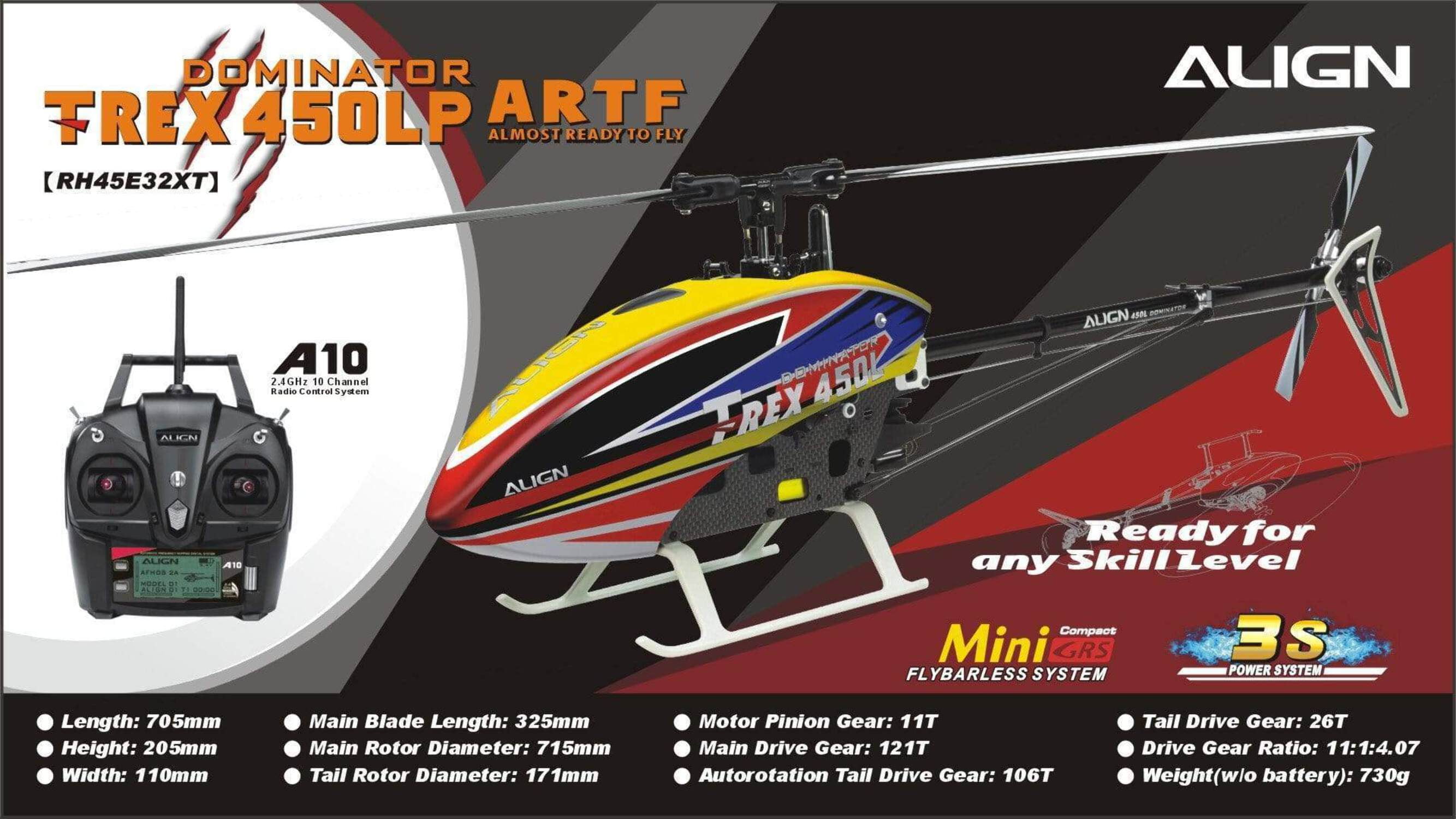 Align T-REX 450LP Dominator RTF (AC) - RH45E32XT - Walmart.com Align T-REX 450LP Dominator RTF (AC) - RH45E32XT - Walmart.com