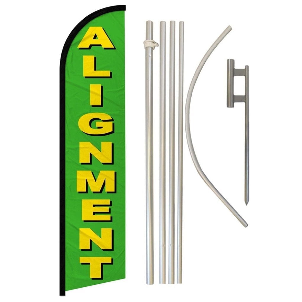 Alignment (Green) Windless Banner Flag & Pole Kit - Walmart.com