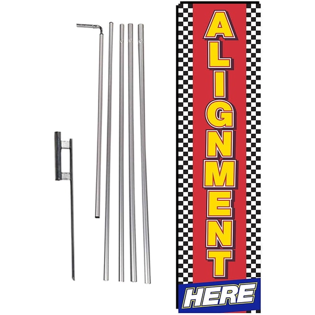 Alignment Here Tires Shop Rectangle Feather Banner Swooper Flag Sign ...