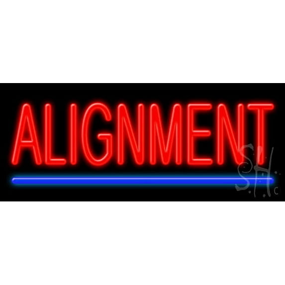 Alignment LED Neon Sign 6 x 15 - inches, Clear Edge Cut Acrylic Backing ...