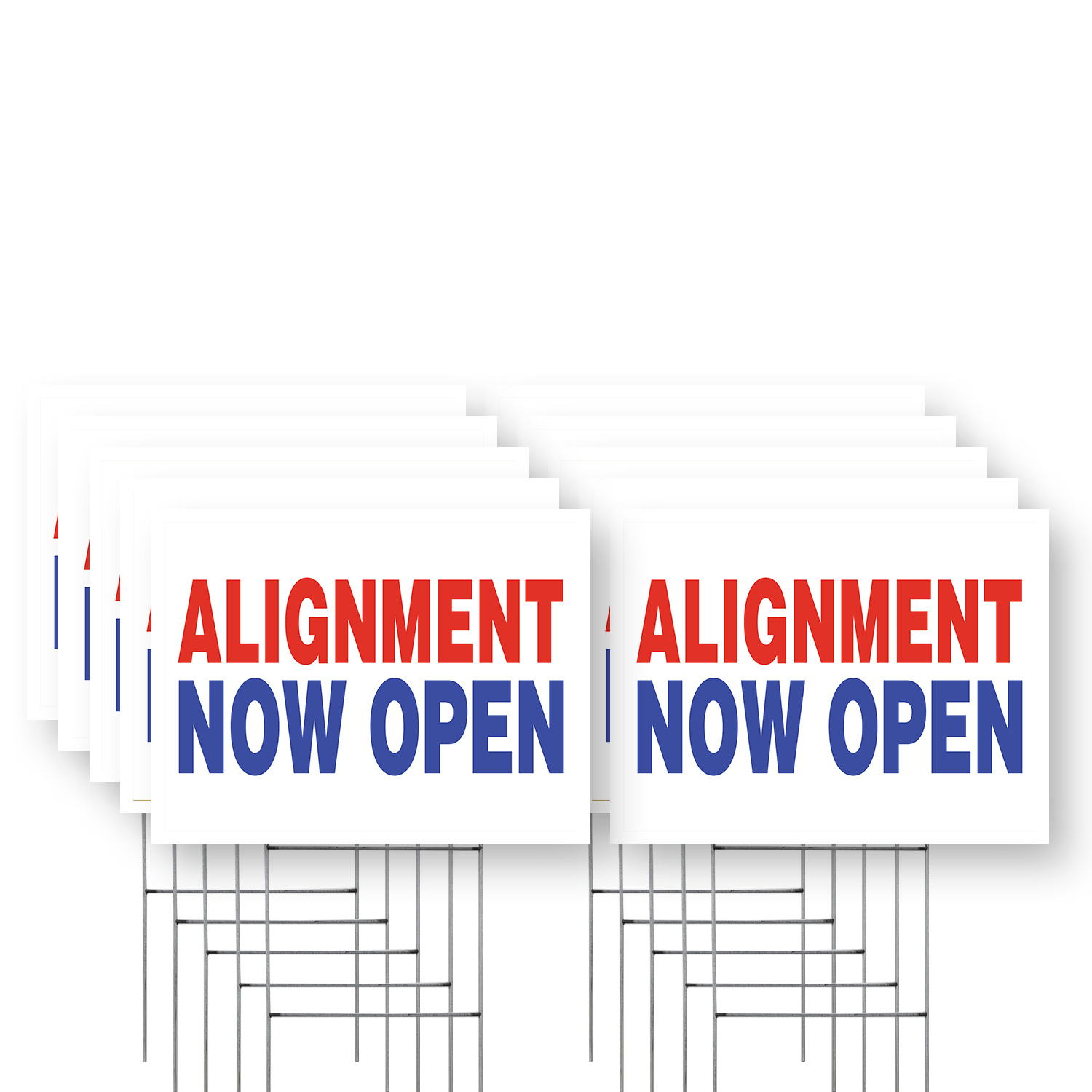 Alignment Now Open Yard Sign 10 Pack of 12 Inch x 16 Inch Double Sided ...