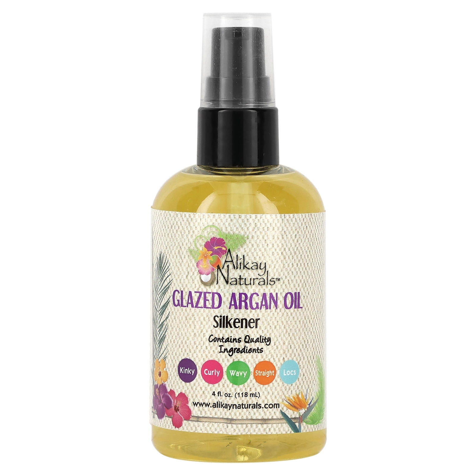 Alikay Naturals Glazed Argan Oil Silkener, Sweet Almond Oil for Hair ...