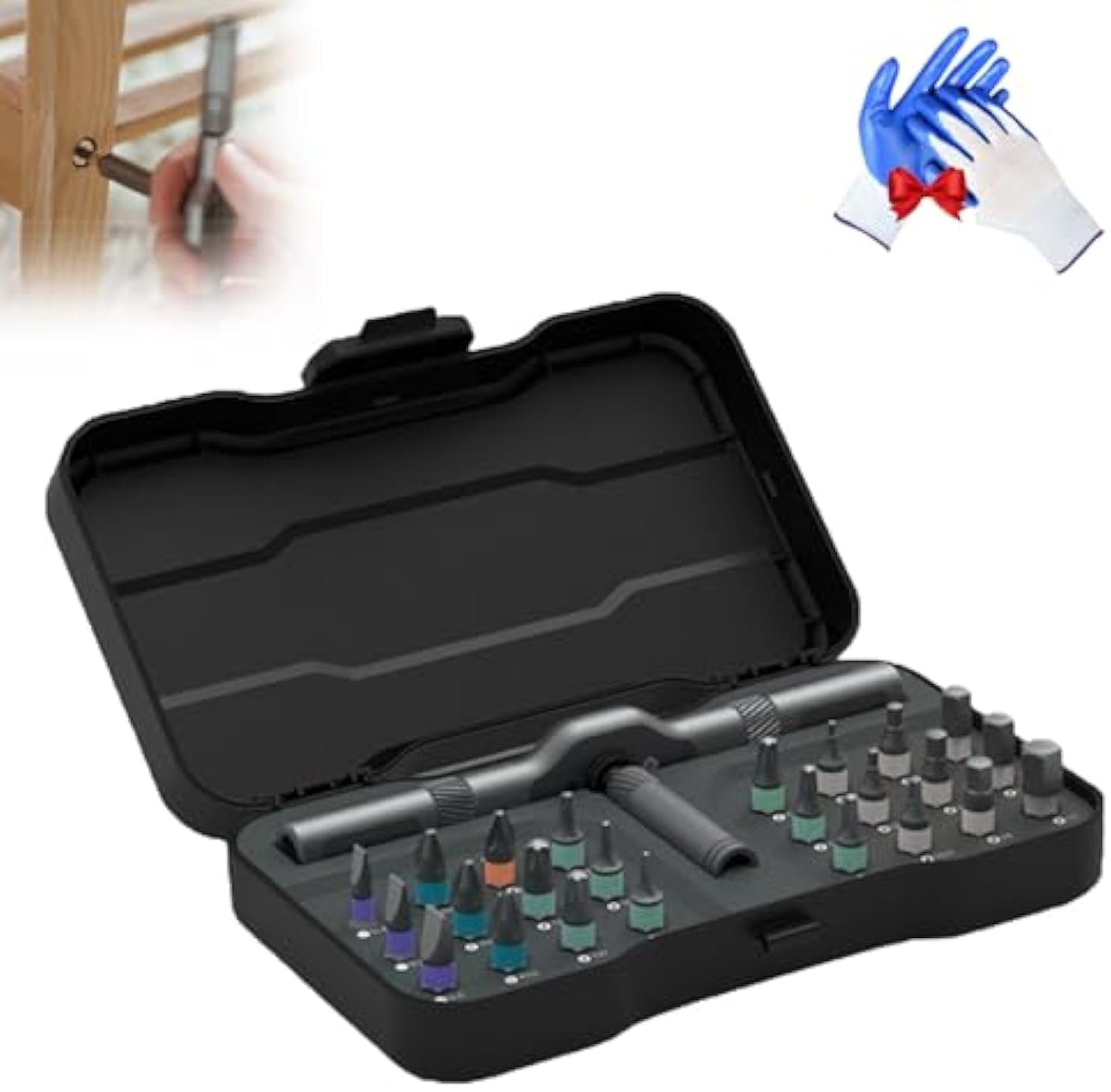 Alikeous Screwdriver, 24 In 1 Magnetic Ratchet Screwdriver Set ...