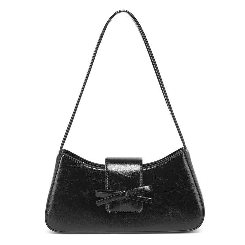 Alikpop Bow Accent Glossy PU Underarm Bag, Retro Shoulder Purse for ...