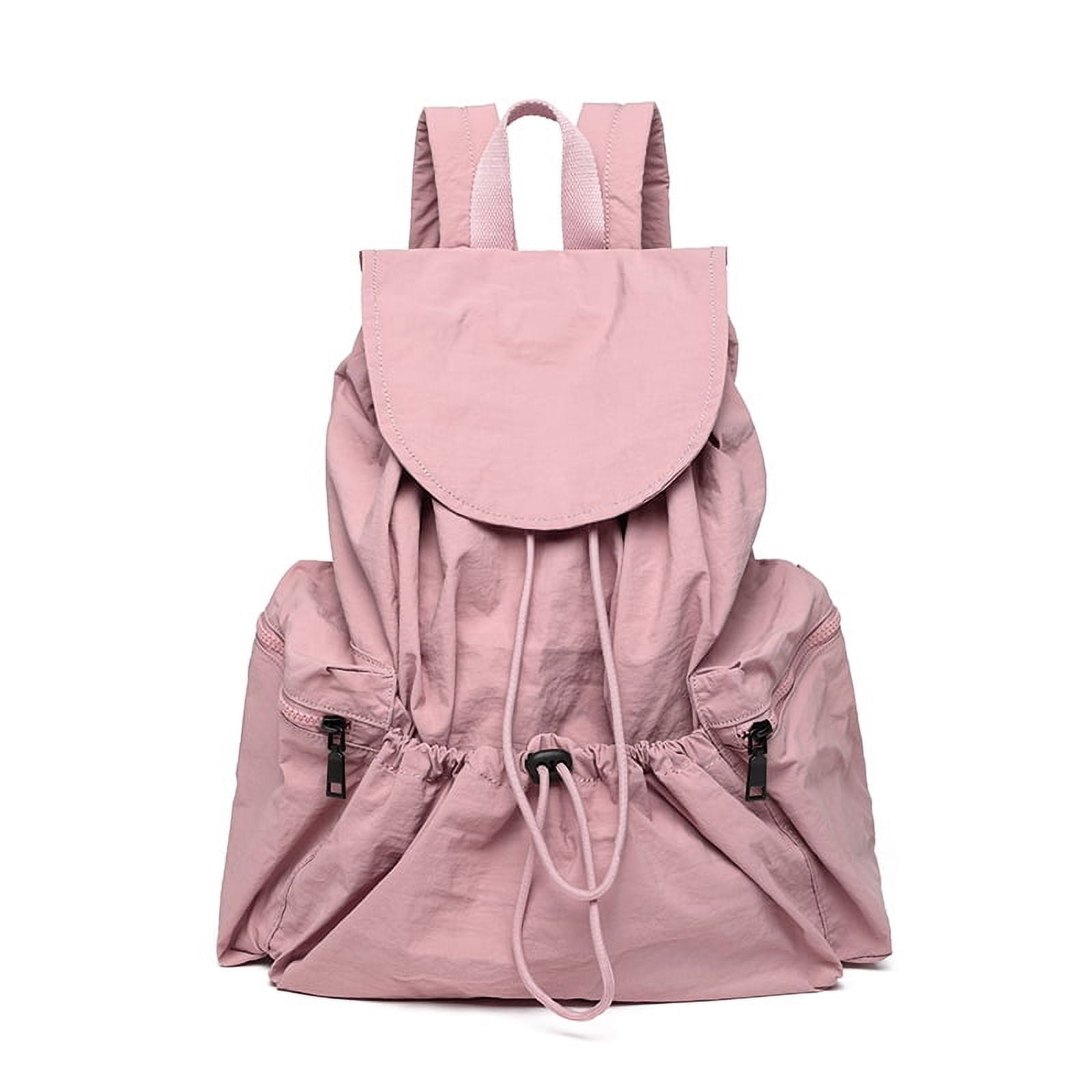Alikpop Drawstring Flap Nylon Backpack, Lightweight Casual Daypack for ...