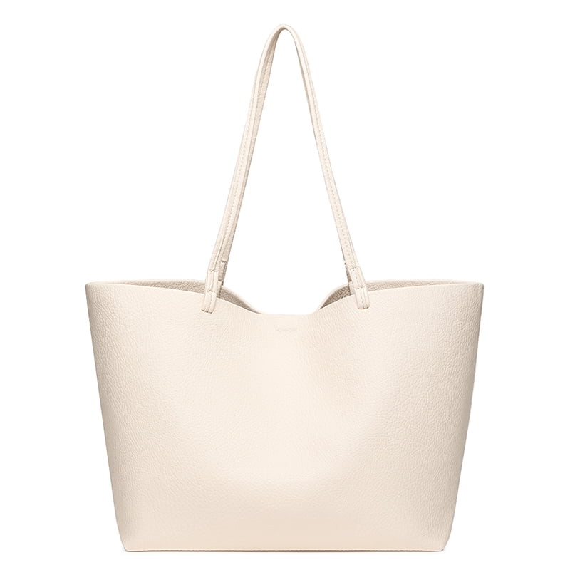 Alikpop Large PU Tote Bag with Inner Pouch, Litchi Grain Shoulder Purse ...