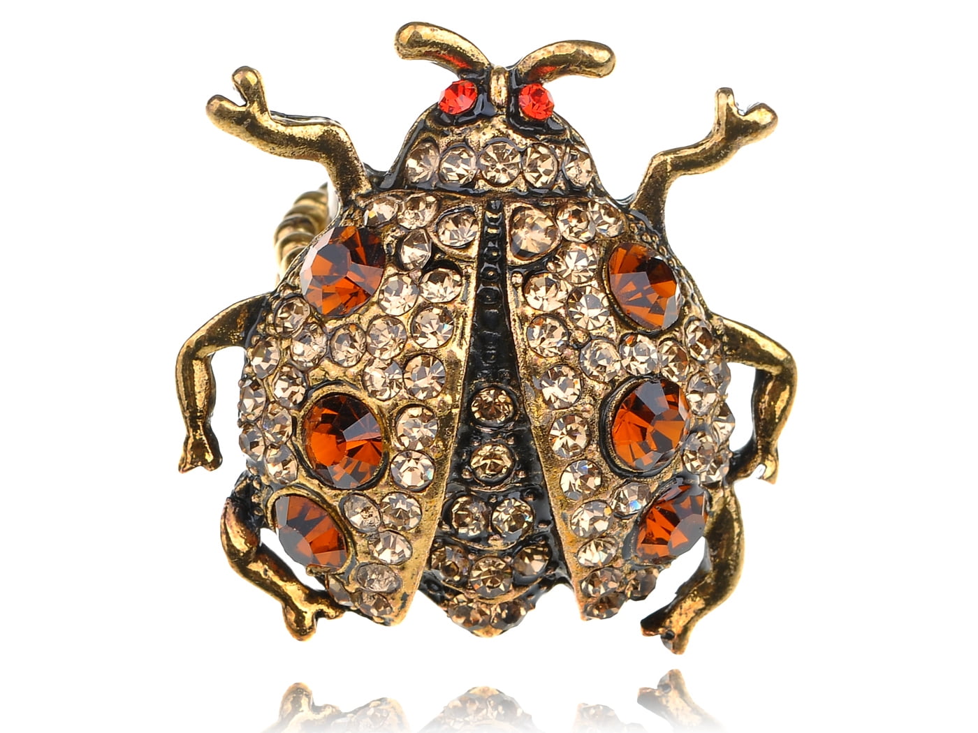 Alilang Chubby Big Golden Tone Light Topaz Beetle Insect Bug Crystal ...