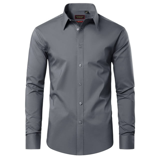 Alimens & Gentle Men's Fashion Dress Shirts- Long Sleeve, Regular Fit ...
