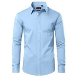 Alimens & Gentle Long Sleeve Cotton Dress Shirts for Men Button Down ...
