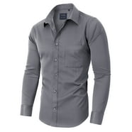 Alimens & Gentle Men's Wrinkle-Free Long Sleeve Slim Fit Button Down ...