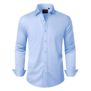Alimens & Gentle Men's Long Sleeve Dress Shirt Stretch Stain-Resistant ...