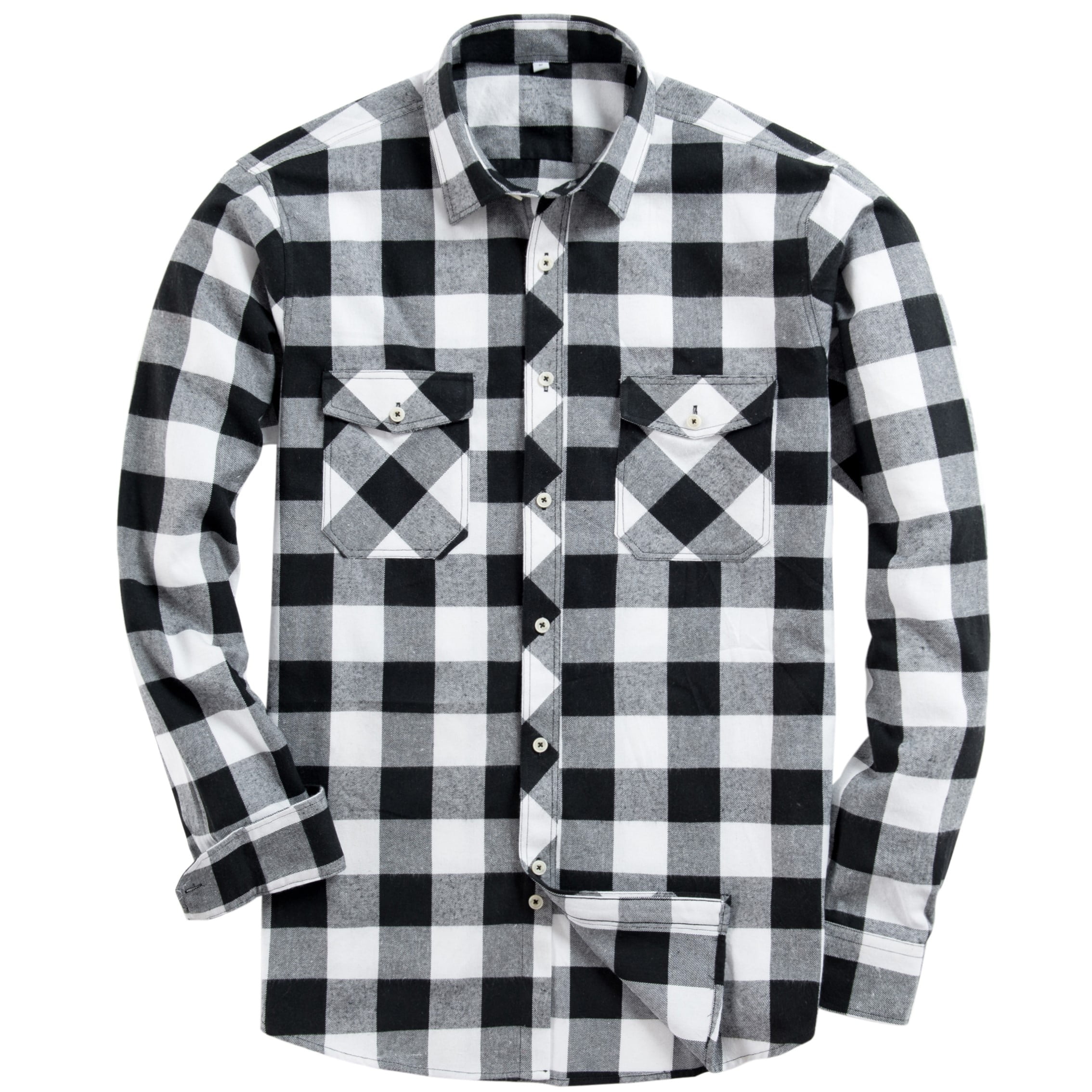 Alimens & Gentle Long Sleeve Flannel Shirts for Men Casual Button Up ...