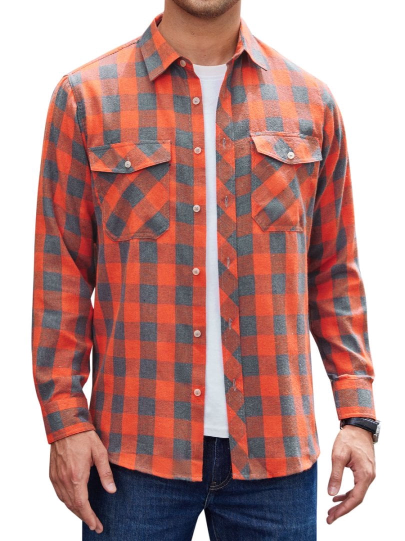 Alimens & Gentle Long Sleeve Plaid Buffalo Shirts for Men Casual Button ...