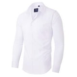 Alimens & Gentle Stretch Formal Shirts for Men Long Sleeve Work Dress ...