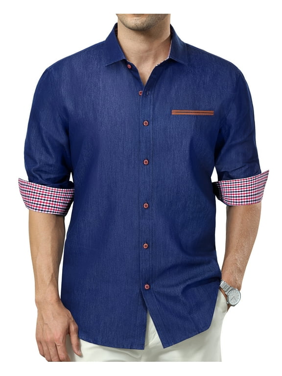 AHTJRT Men's Stylish Short Sleeve Button Down Shirt Textured Design ...