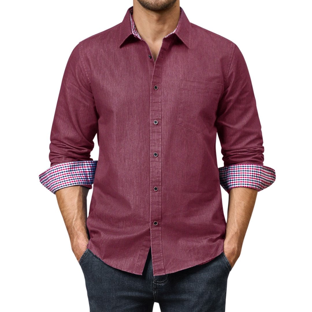 Alimens & Gentle Men's Denim Shirts Long Sleeve Casual Button Down ...