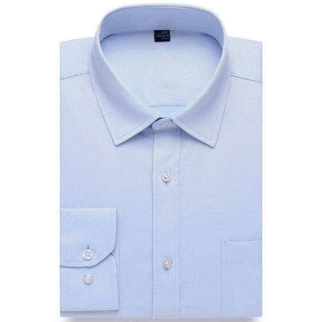 Alimens & Gentle Men's Long Sleeve Solid Basic Business Shirt, Regular ...
