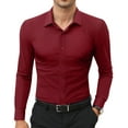 Alimens & Gentle Men's Long Sleeve Muscle Fit Dress Shirt Casual Button ...