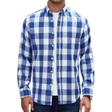 Alimens & Gentle, Men's Plaid Button Down Shirt, Long Sleeve, 100% ...