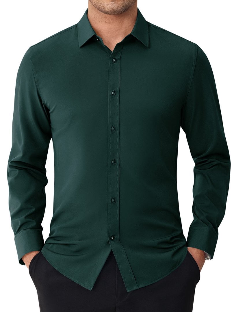 sogami Men's Slim Fit Dress Shirts Long Sleeve Stretch Button Down ...
