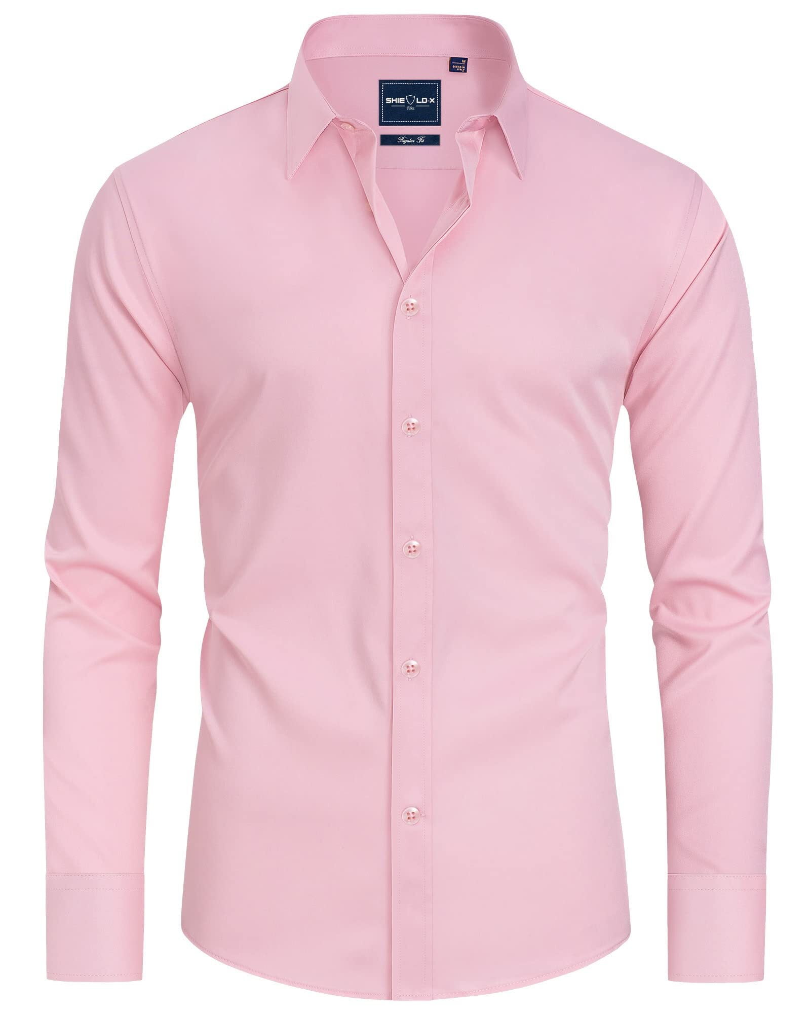 Alimens & Gentle Men's Stain Sheild Dress Shirts Long Sleeve Stretch ...