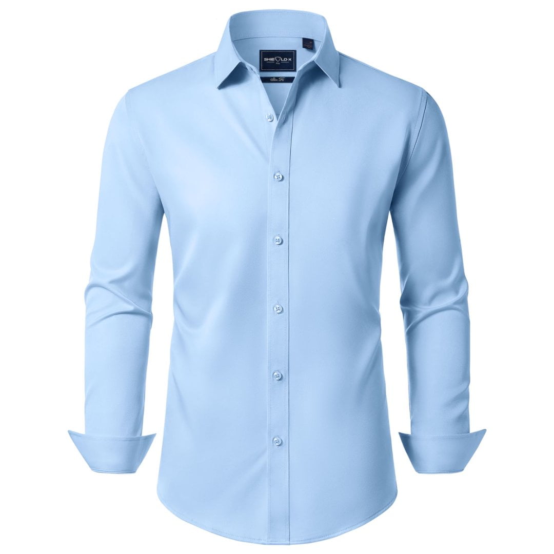 Alimens & Gentle Men's Stain Sheild Dress Shirts Long Sleeve Stretch ...