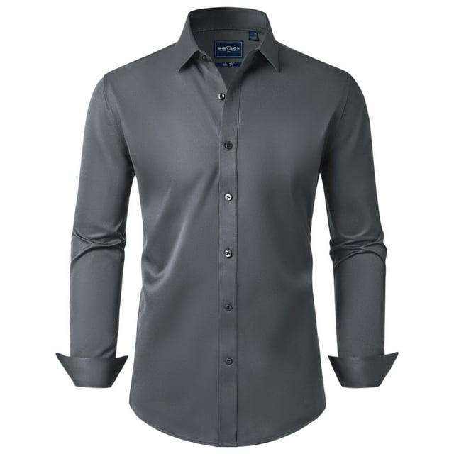 Alimens & Gentle Men's Stain Sheild Dress Shirts Long Sleeve Stretch ...