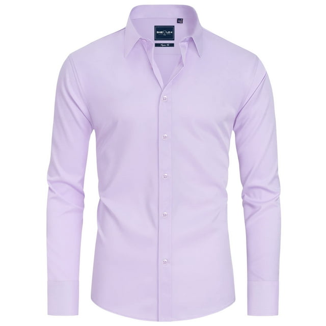 Alimens & Gentle Men's Stain Sheild Dress Shirts Long Sleeve Stretch ...