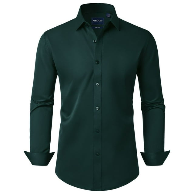 Alimens & Gentle Men's Stain Sheild Dress Shirts Long Sleeve Stretch ...