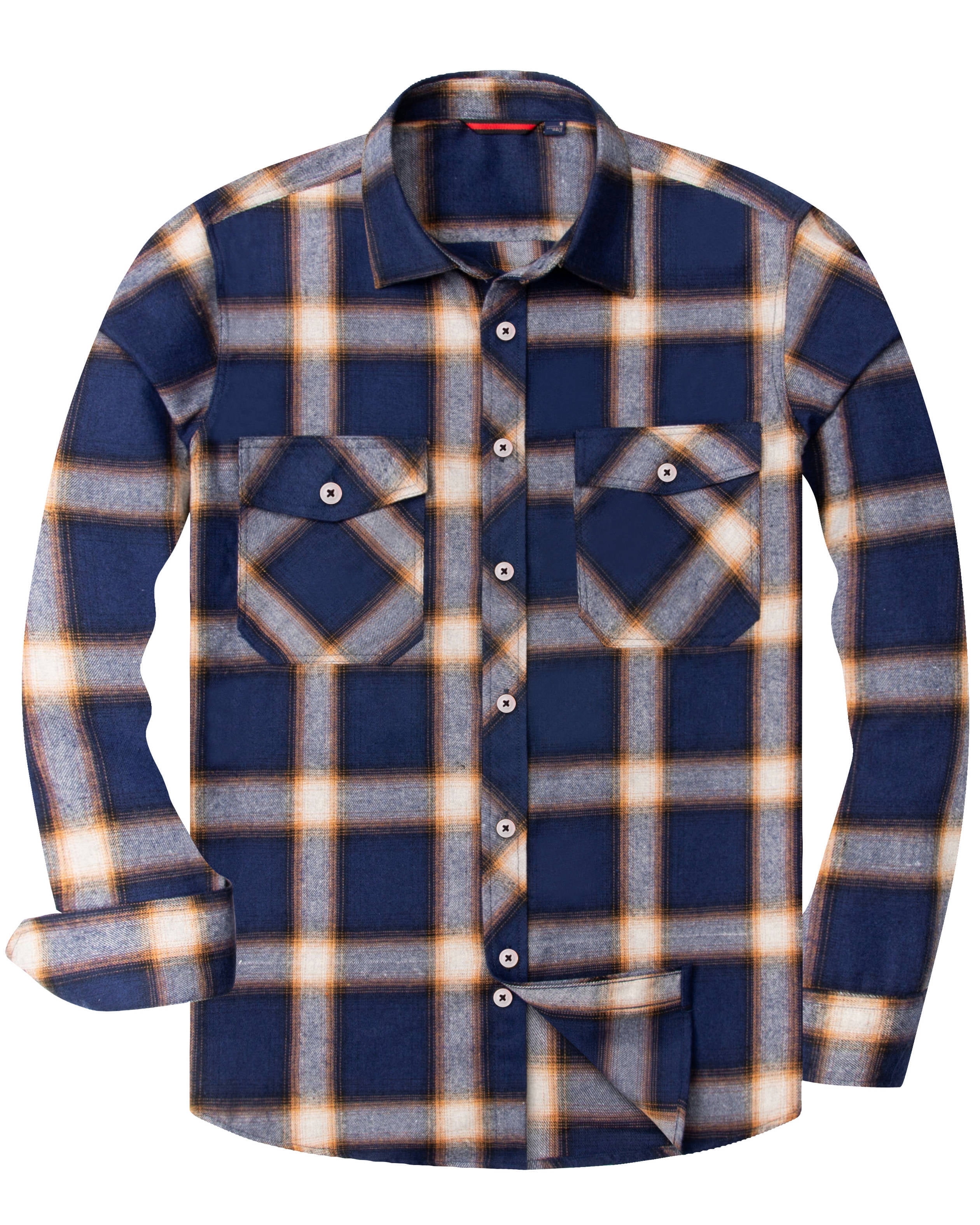 Alimens & Gentle Mens Buffalo Plaid Shirts Long Sleeve Cotton Shirt ...